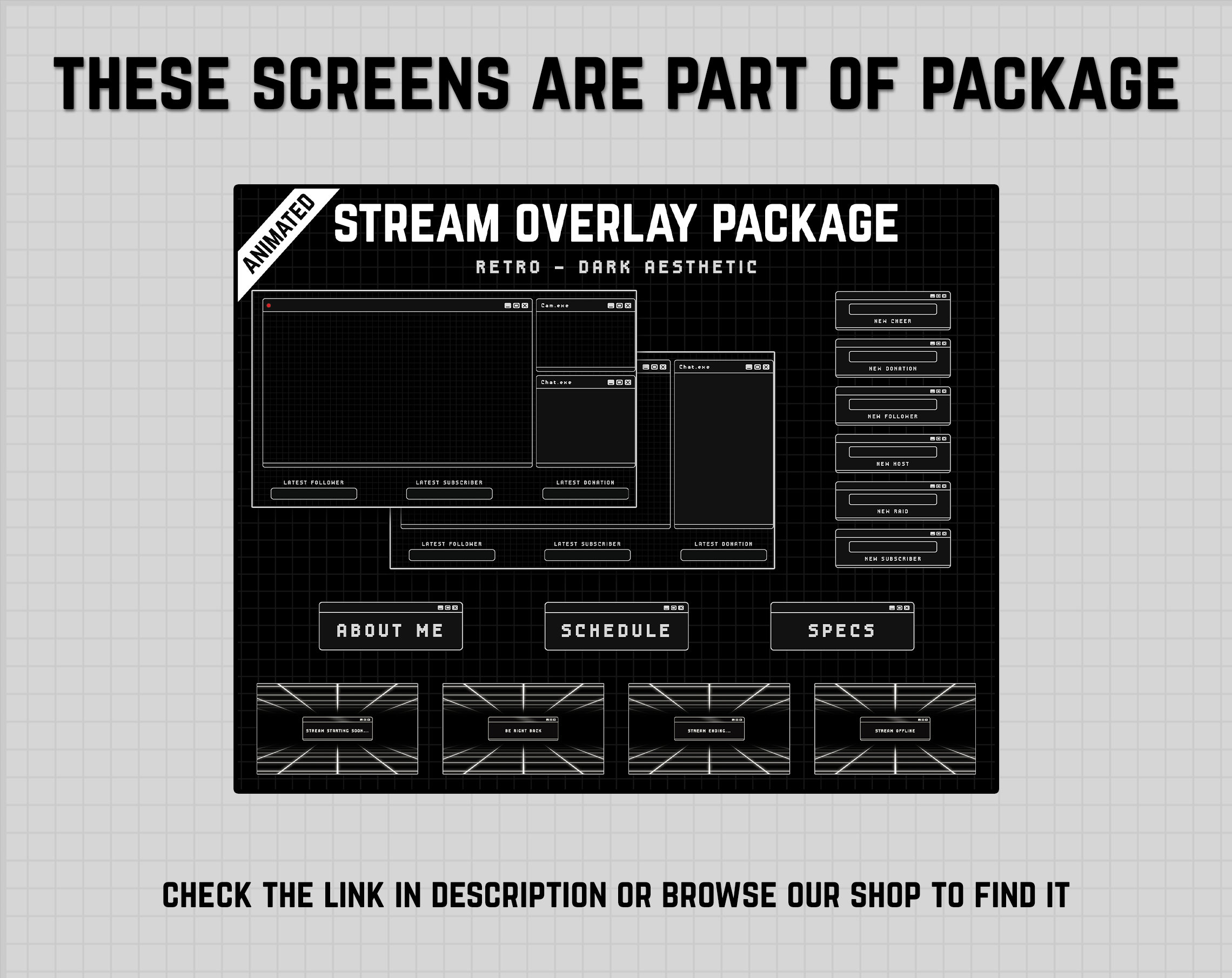 Animated Intermission Screens for Twitch Streaming - Dark Retro ...