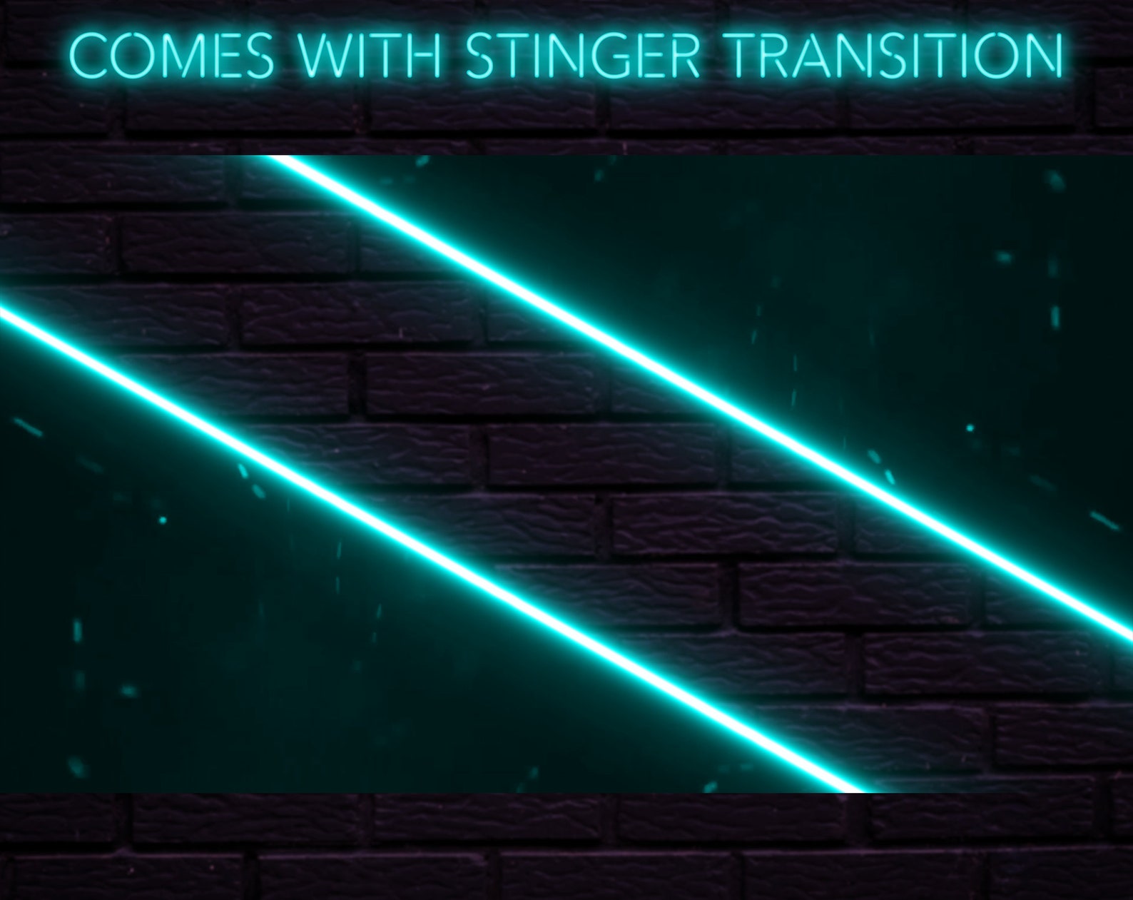 Cyan Neon Twitch Overlay Package Minimal Cyan Color Neon - Etsy