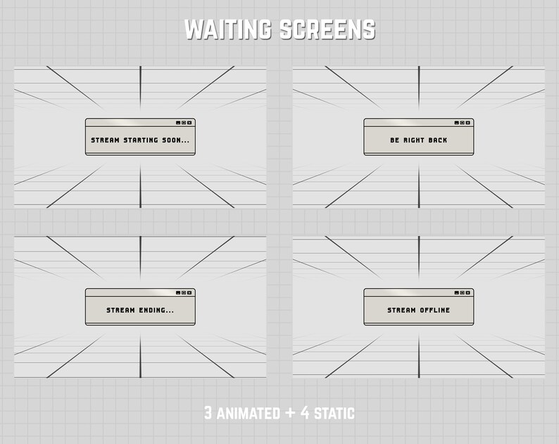 Animated Bright Twitch Overlay Package Minimal Retro 8-bit - Etsy UK