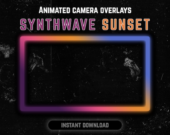 Twitch Animated Webcam Border Frame Synthwave Sunset | Etsy