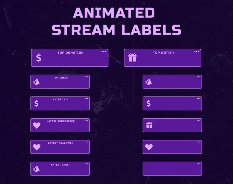 Animated Stream Labels - Purple Computer | Activity Label Overlays for ...