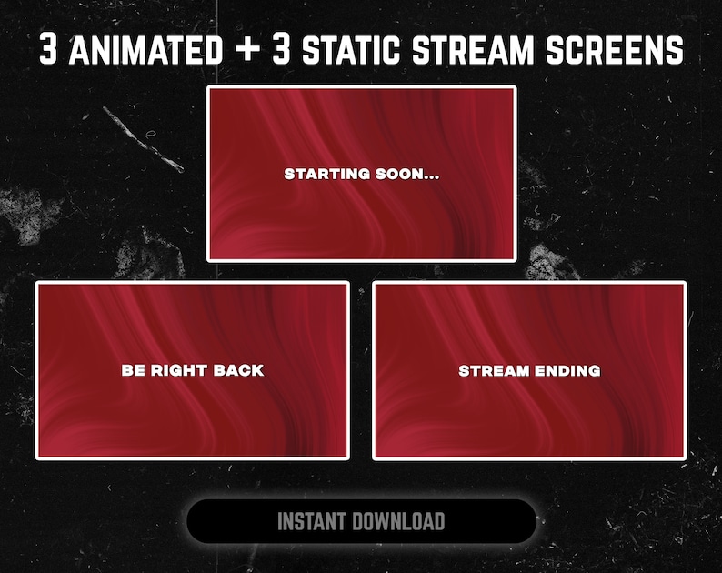RED Twitch Overlays - Red Color Twitch Panels - Starting Soon - Be ...