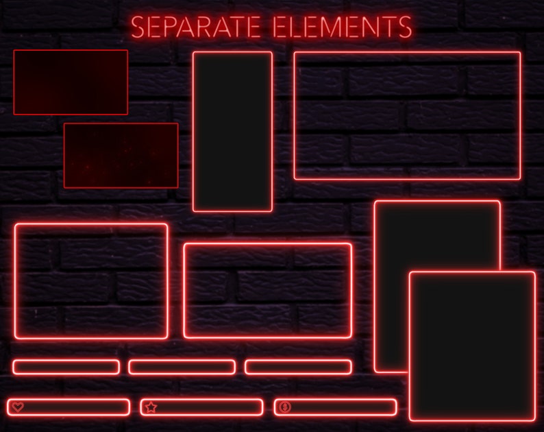 Red Neon - Twitch Overlay Package - Etsy