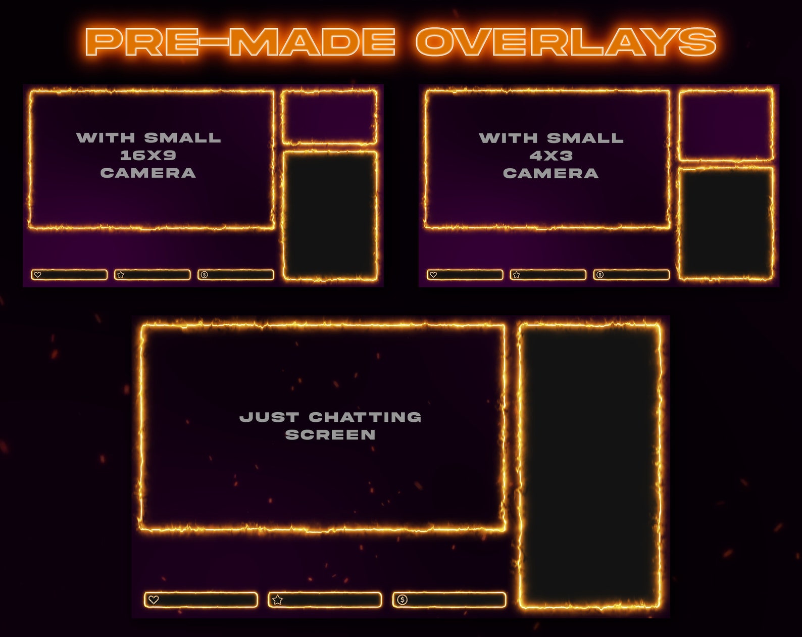 Electric Fire Twitch Overlay Package: Neon Stream Theme - Etsy