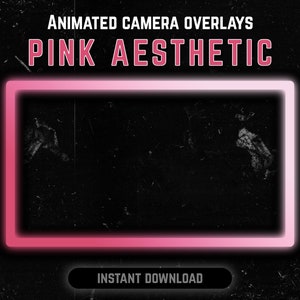 Twitch Animated Webcam Border Frame - PINK COLORS Aesthetic Camera ...