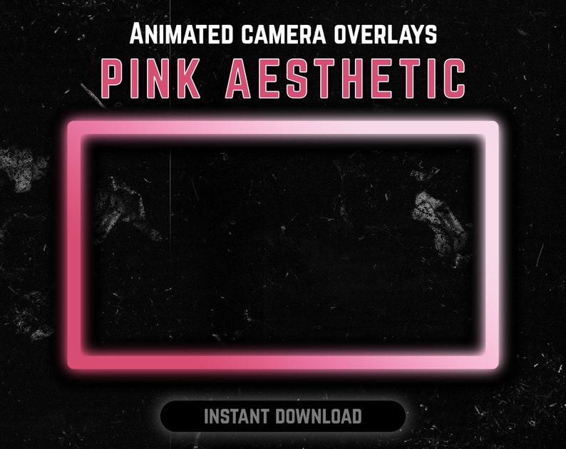 Twitch Animated Webcam Border Frame - PINK COLORS Aesthetic Camera ...