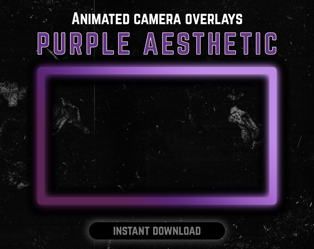 Twitch Animated Webcam Border Frame - PURPLE COLORS Aesthetic Camera ...