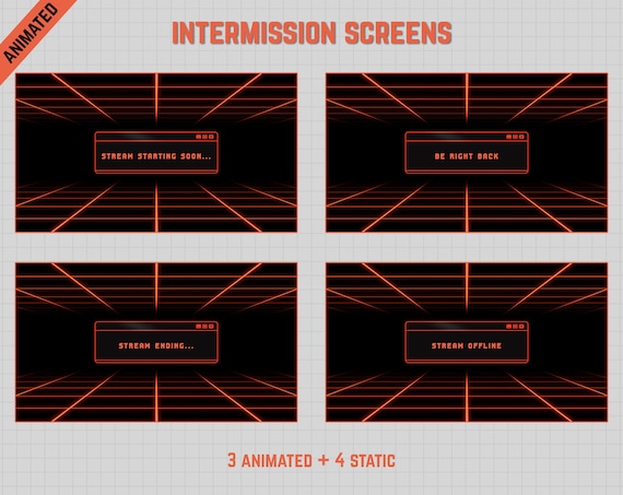 Animated Intermission Screens for Twitch Streaming Orange & - Etsy