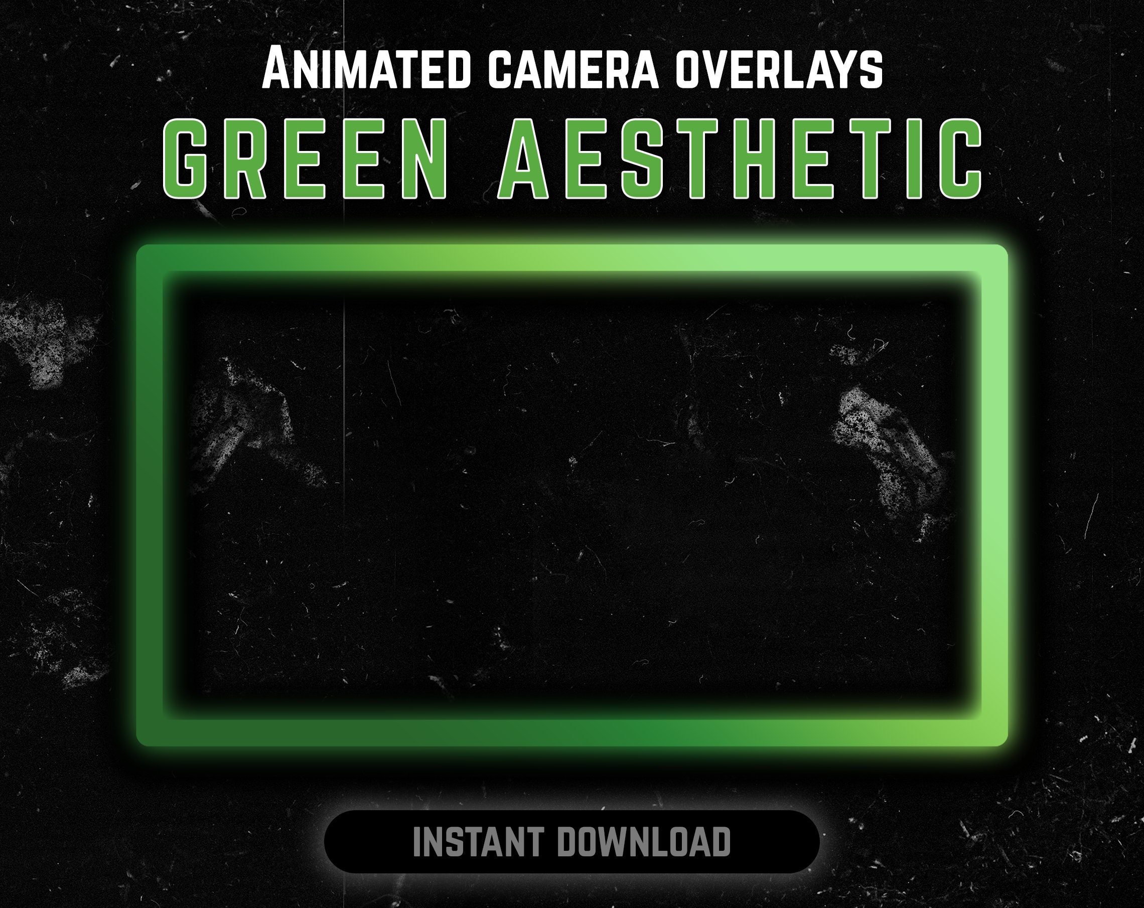 Twitch Animated Webcam Border Frame - GREEN COLORS Aesthetic Camera ...