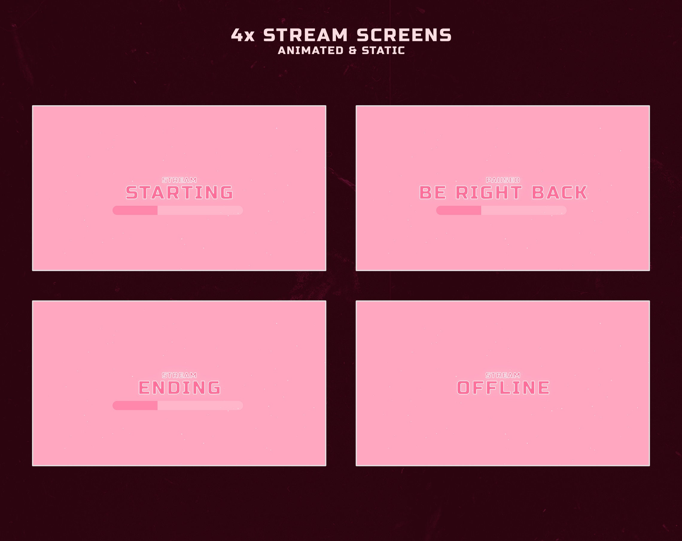Pink Animated Twitch Overlay Package: Neon Stream Elements - Etsy