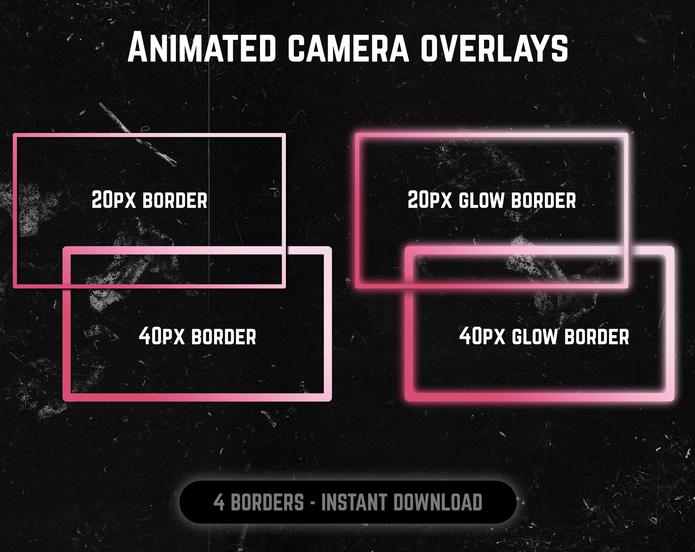 Twitch Animated Webcam Border Frame PINK COLORS Aesthetic Camera Border ...