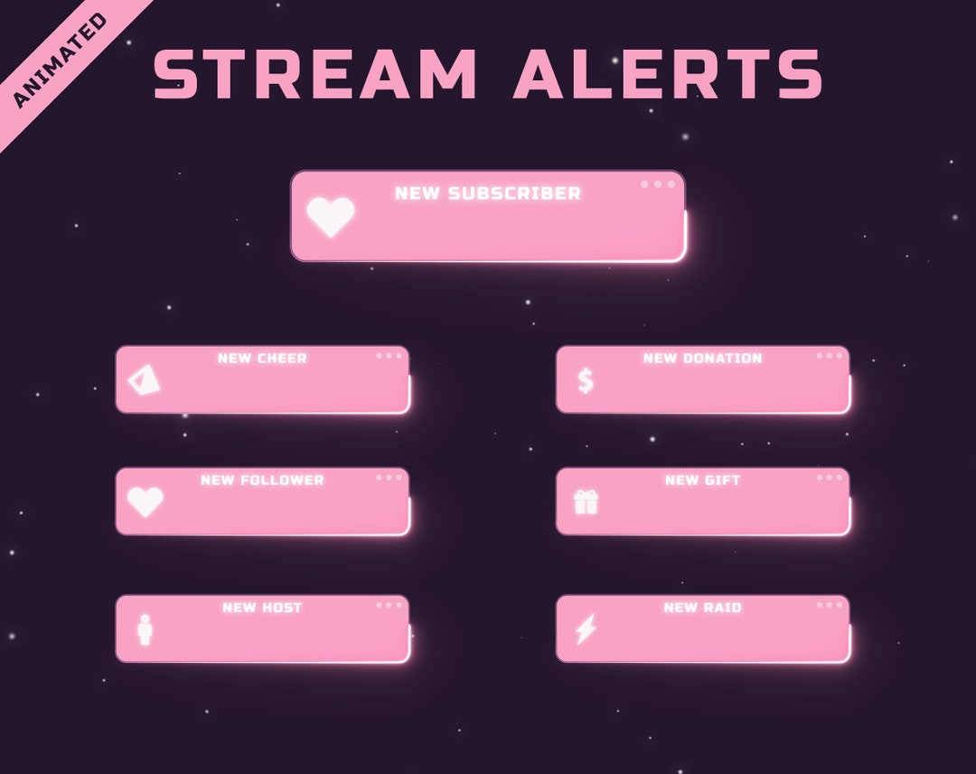 Alertas animadas para Twitch Streaming - Pink LoFi Twitch Alerts - WEBM ...