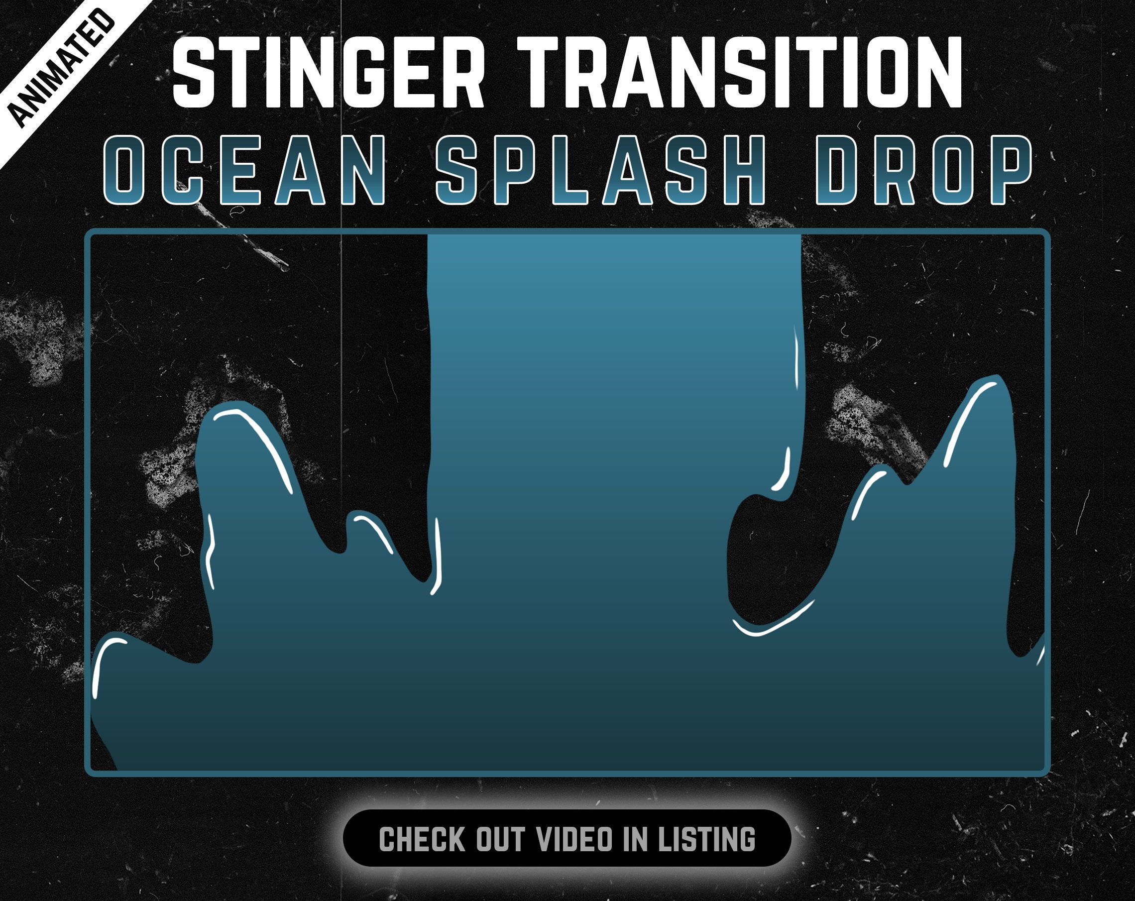 Blue Ocean Liquid Splash Stinger Transition: Obs/twitch Overlay - Etsy