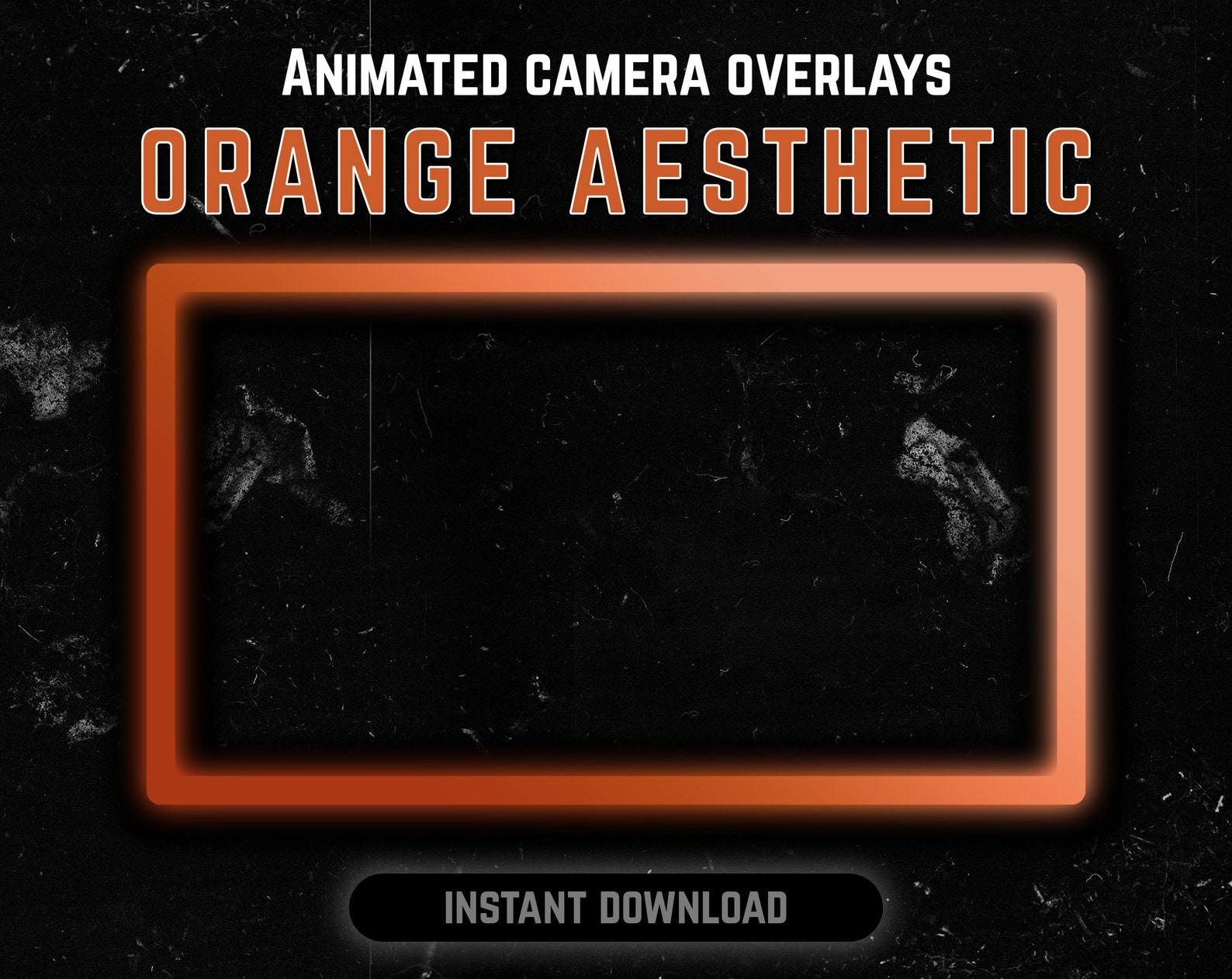Twitch Animated Webcam Border Frame - ORANGE COLORS Aesthetic Camera ...