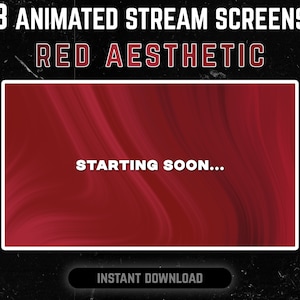 RED Twitch Overlays - Red Color Twitch Panels - Starting Soon - Be ...