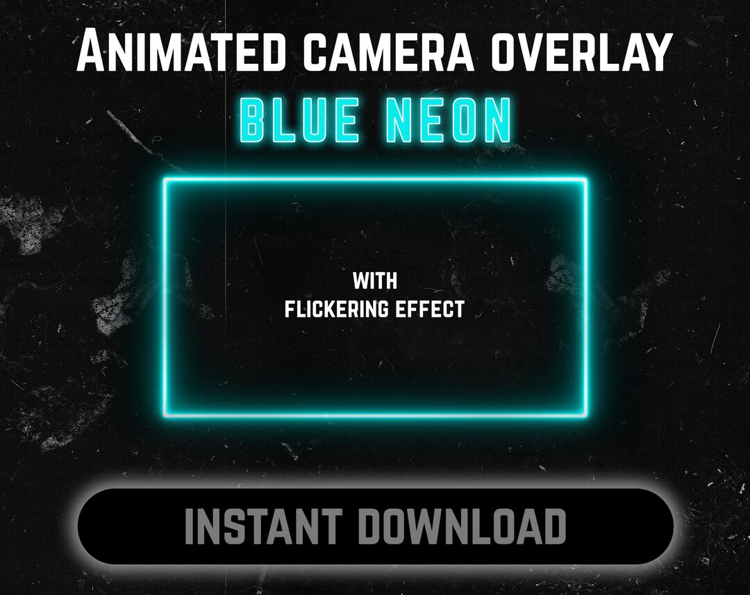Animated Camera Overlay - Blue Neon Webcam Border With Flickering ...