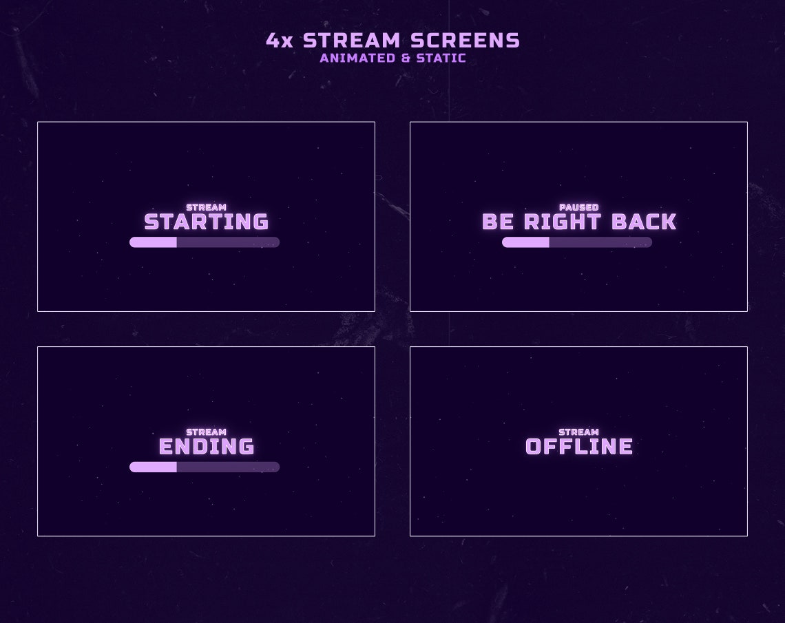 Purple Lofi Twitch Screens - Starting Soon - Be Right Back - Stream ...