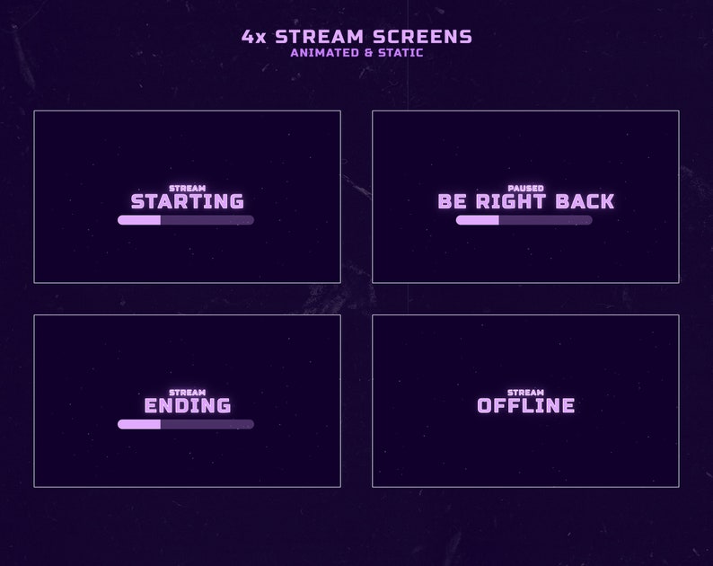 Purple Lofi Twitch Screens - Starting Soon - Be Right Back - Stream ...