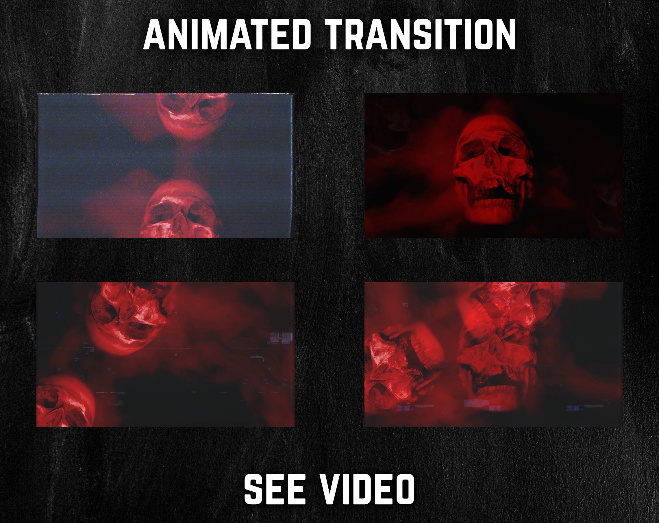 RED SKULL Stinger Transition Halloween Twitch Transition - Etsy