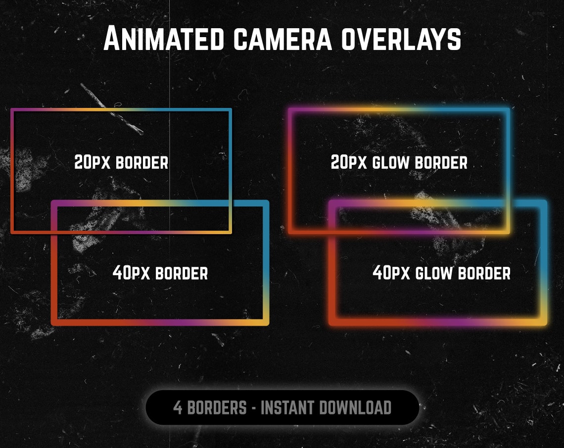 Nineties Retro Style Twitch Animated Webcam Border Frame - 90s Colors ...