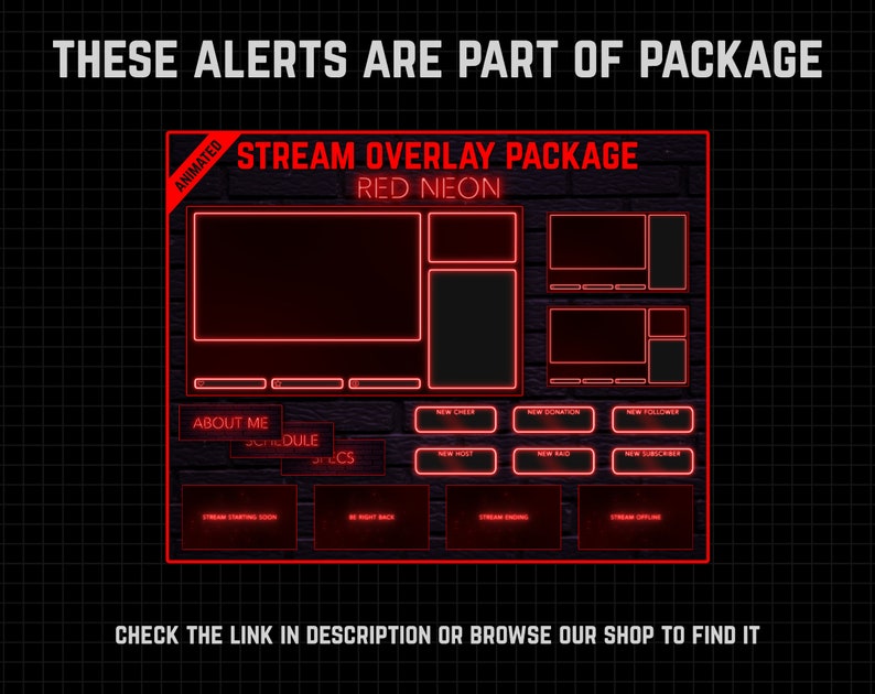 Red Animated Alerts for Twitch Streaming - RED NEON Twitch Alerts ...