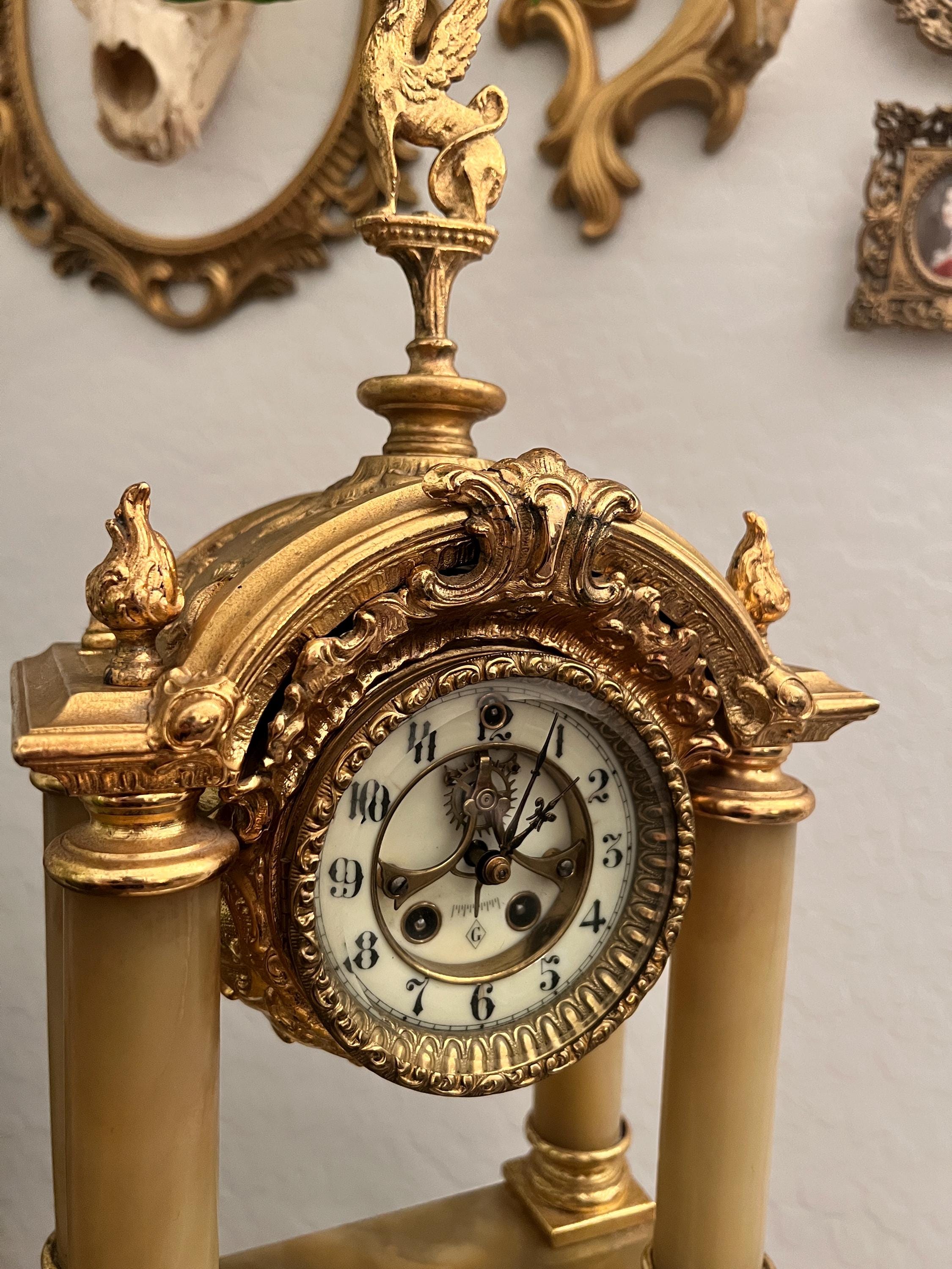 Gilbert Tuscan Mantle Clock - Etsy