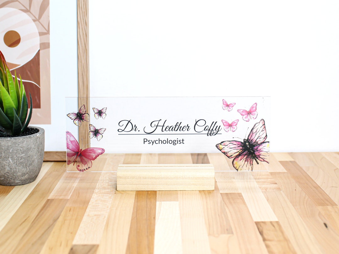 Classy Executive Pink Desk Name Plate, Office Supply, Personalized ...