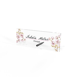Standing Acrylic Name Plate Clear Script Executive Desk CEO - Etsy