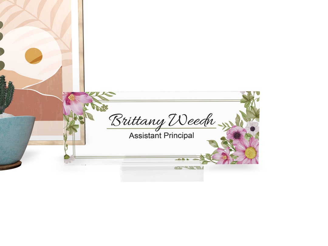 Personalized Desk Name Plate, Custom Desk Name Sign, Desk Acrylic ...