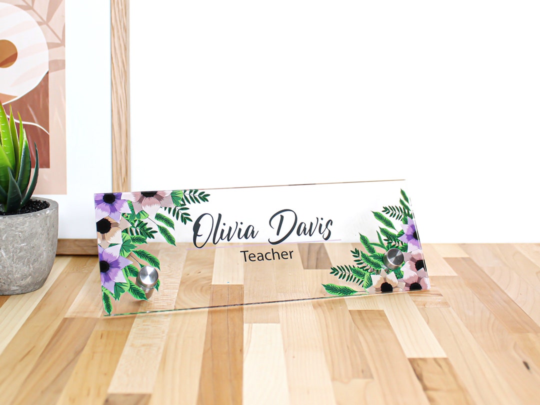 Personalized Desk Name Plate for Women Decor Sign Modern Office ...