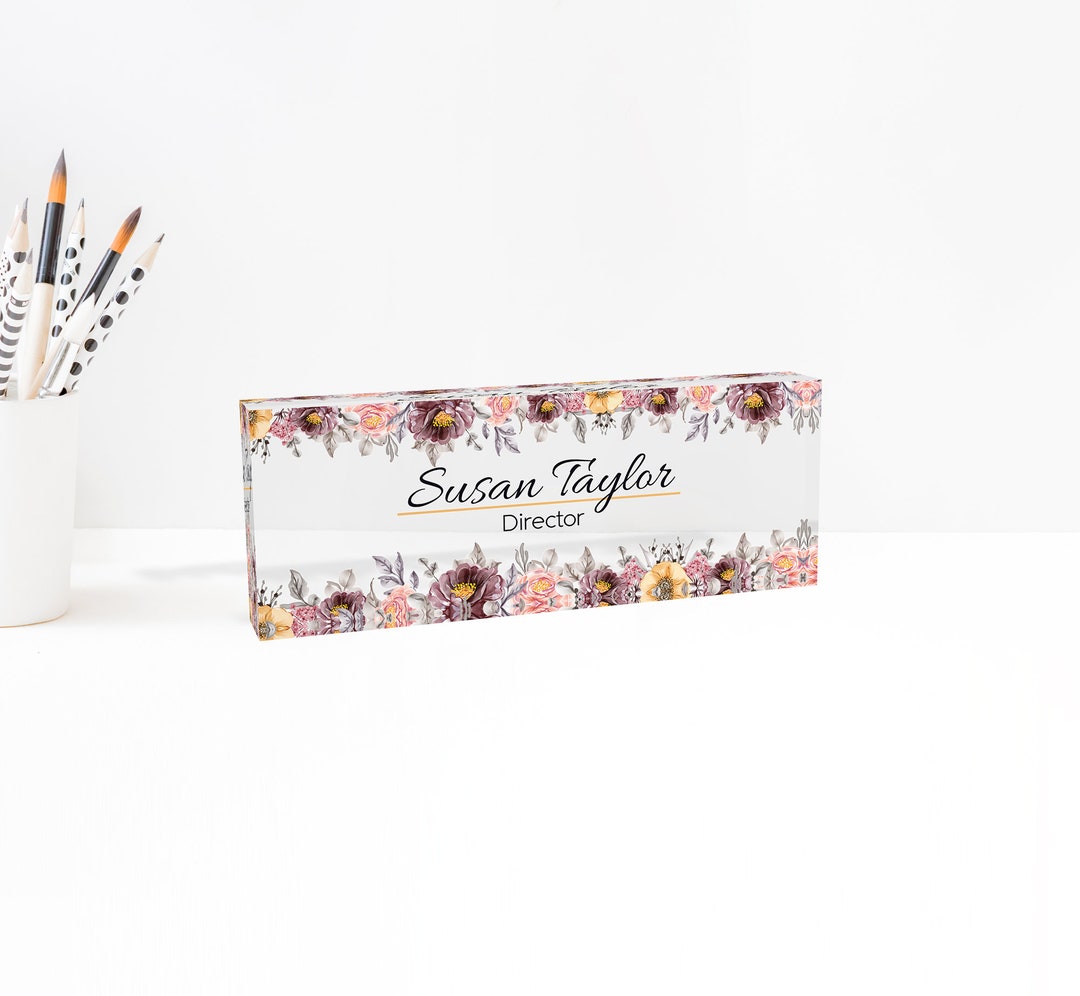 Personalized Desk Name Plate for Office Desk Lawyer Design on Acrylic ...
