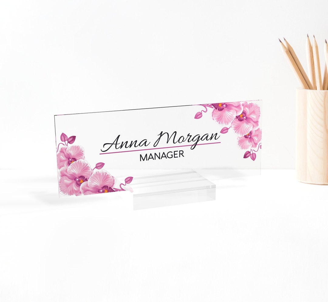 Personalized Name Plate Custom Sign for Desk Clear Acrylic Glass ...