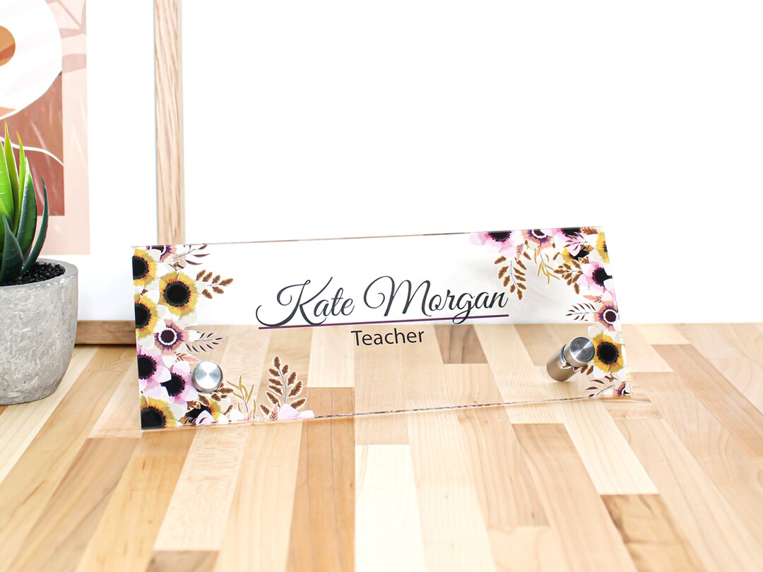 Desk Name Plate Office Supply Personalized Secretary Sign Gift Custom ...