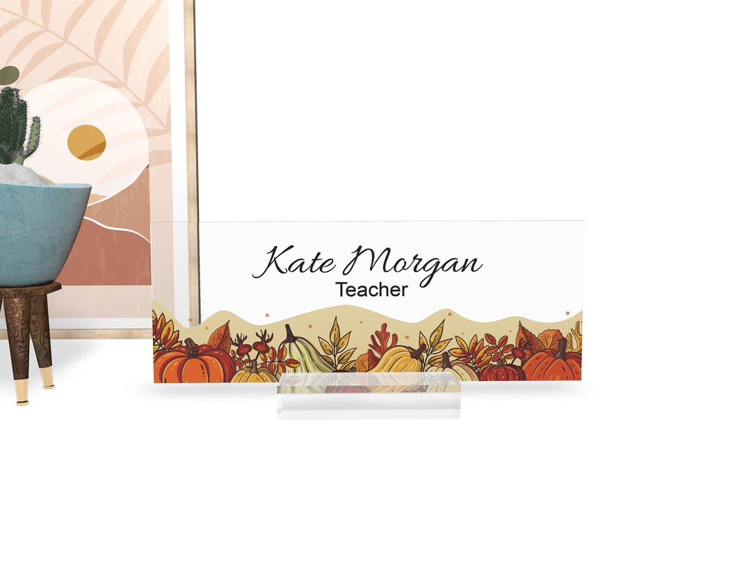 Personalized Name Plate for Desk, Floral Name Plate, Office Sign ...