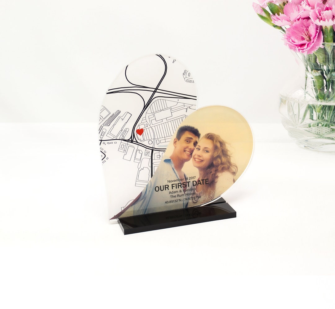 Custom Map of Our First Date Personalized Where We First Met Map Gift ...