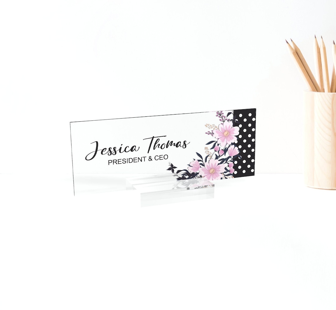 Personalized Nameplate Glass Clear Acrylic Name Plaque, Nurse Gift ...