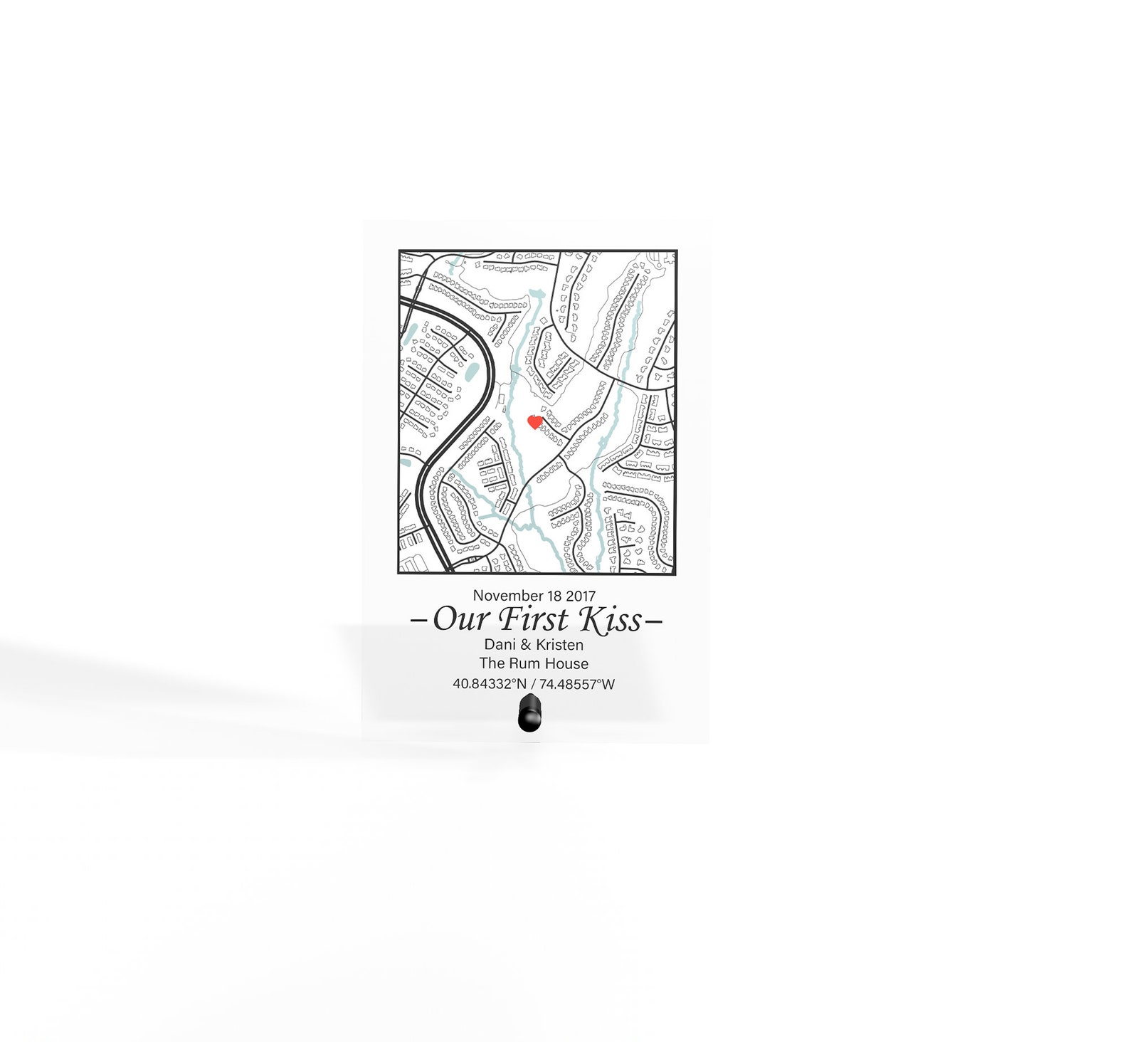 Personalized Acrylic Map Our First Date With Desktop Table - Etsy