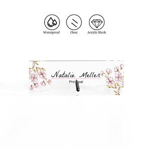 Standing Acrylic Name Plate Clear Script Executive Desk CEO - Etsy