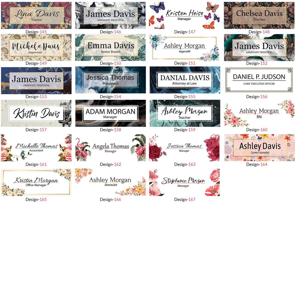 Personalized Flower Name Plate for Desk Custom Office Decor - Etsy