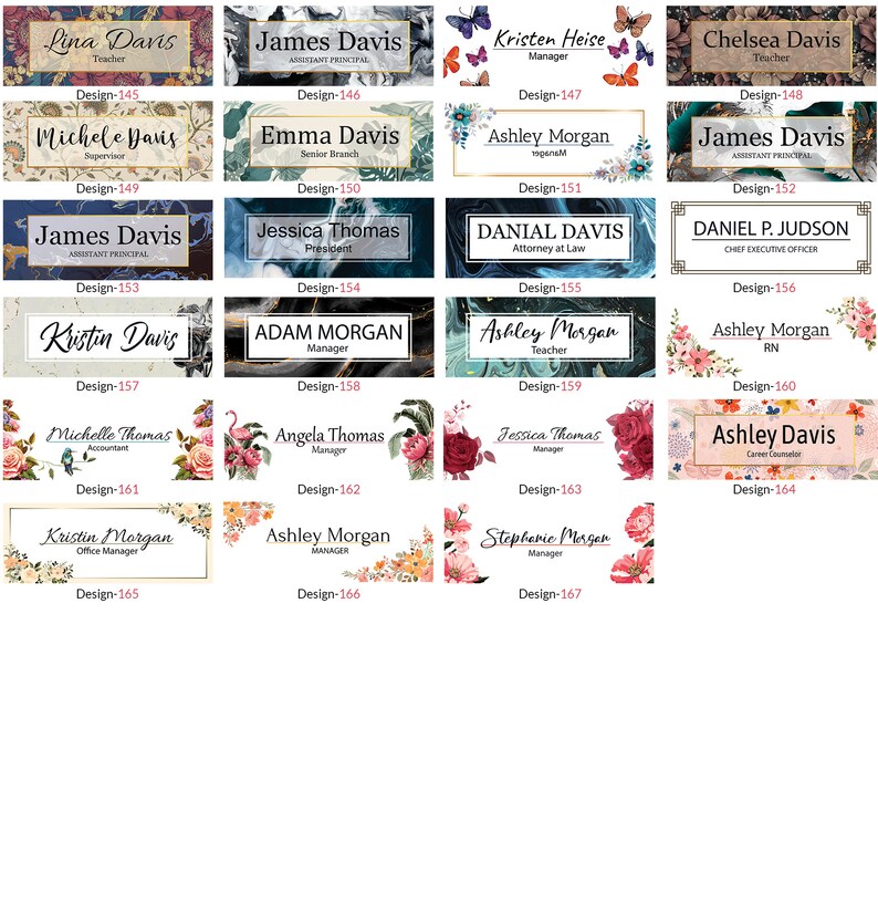 Personalized Flower Name Plate for Desk Custom Office Decor - Etsy