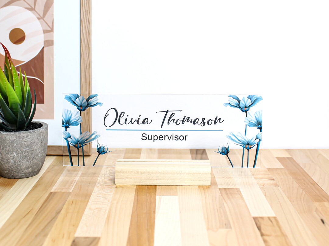 Personalized Acrylic Name Plate Office Sign Plaque Coworker Gift Office ...