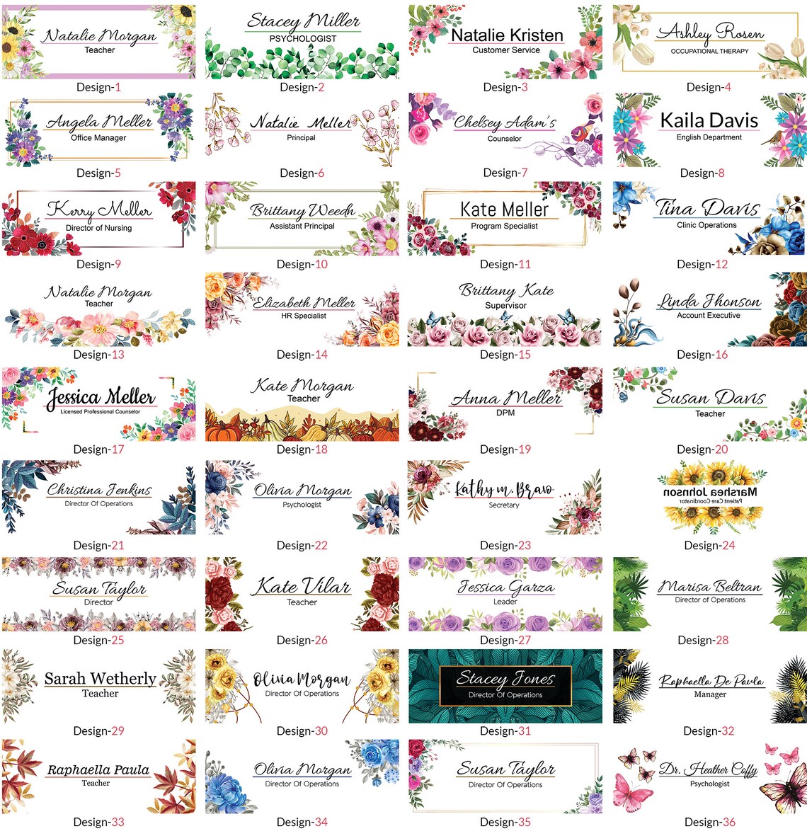 Personalized Flower Name Plate for Desk Custom Office Decor - Etsy