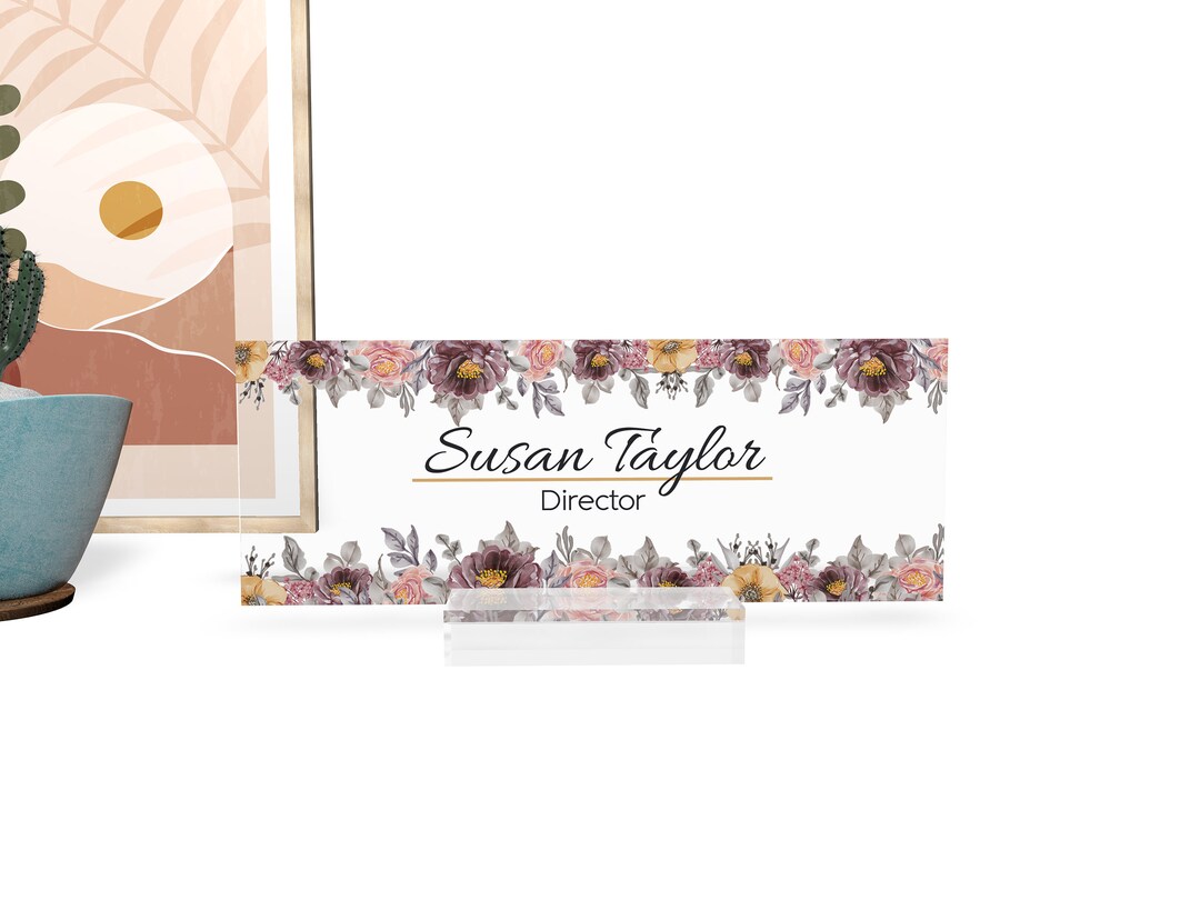 Custom Office Decor Nameplate Sign Office Desk Name Plate Teacher Gift ...