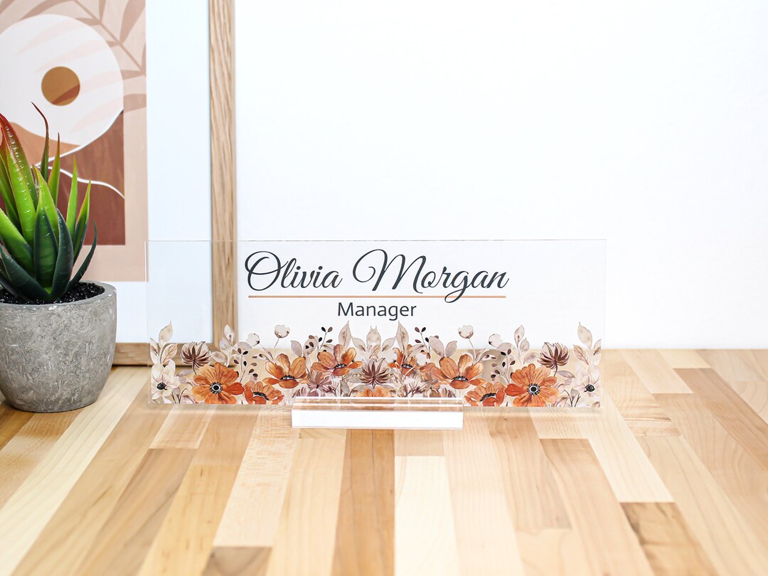 Desk Plaque, Name Plate for Desk, Personalized Acrylic Gift, Custom ...