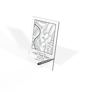 Personalized Acrylic Map Our First Date With Desktop Table Standoffs ...