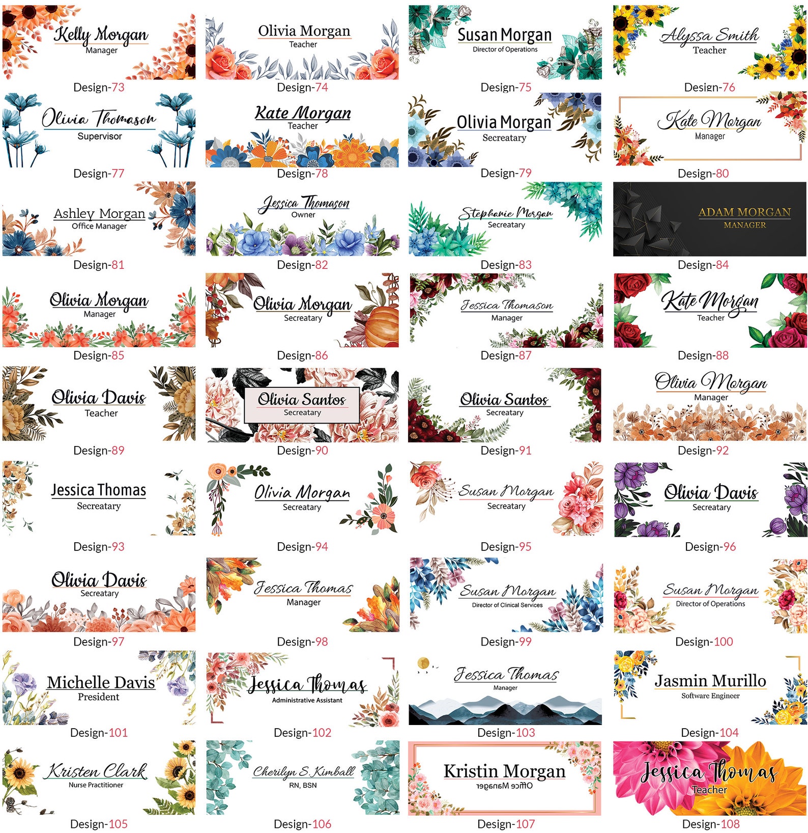 Personalized Flower Name Plate for Desk Custom Office Decor - Etsy