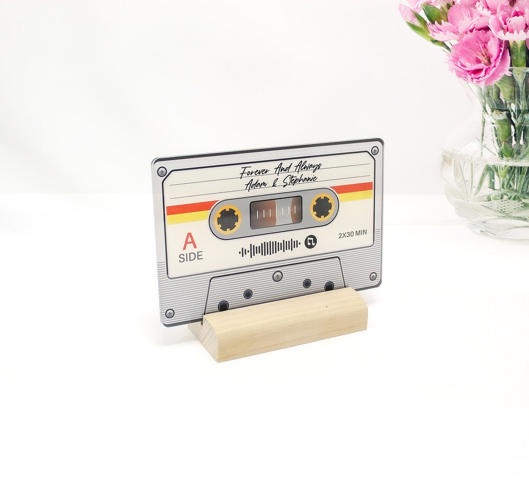 Personalized Retro Cassette Playlist Plaque, 5th Anniversary Gift for ...