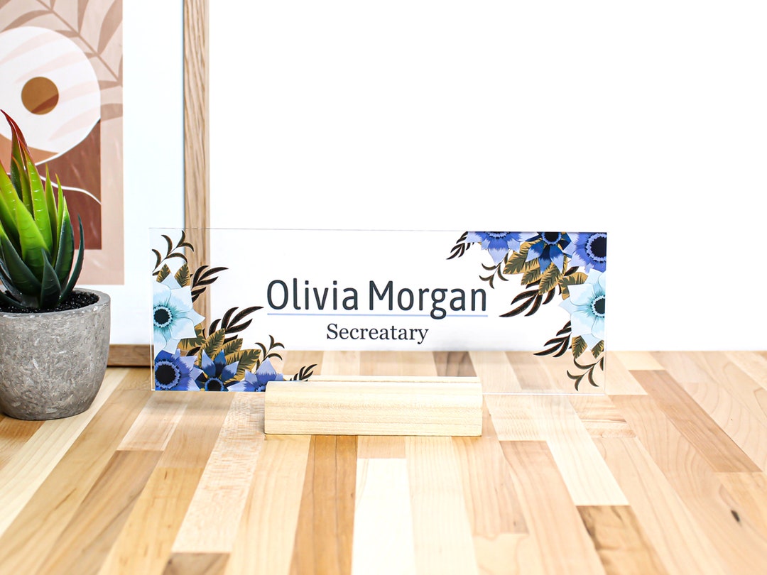 Personalised Desk Name Plate, Custom Print Desk Sign, Plaque, Office ...