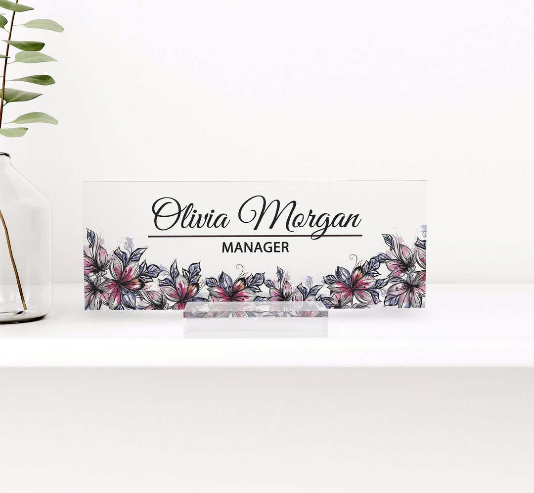 Modern Desk Name Plate Holder for Office, Name Tag Display Stand for ...