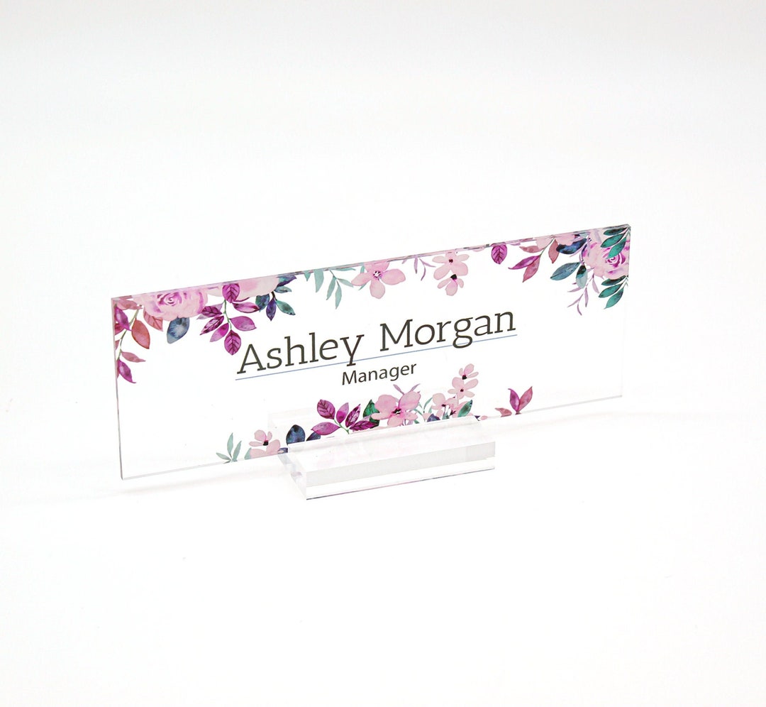 Desk Plaque Name Plate for Desk, Personalized Acrylic Gift Custom ...